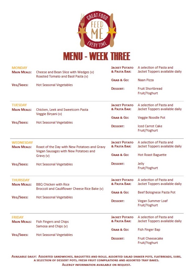 Aylestone School - Aylestone Menu Information